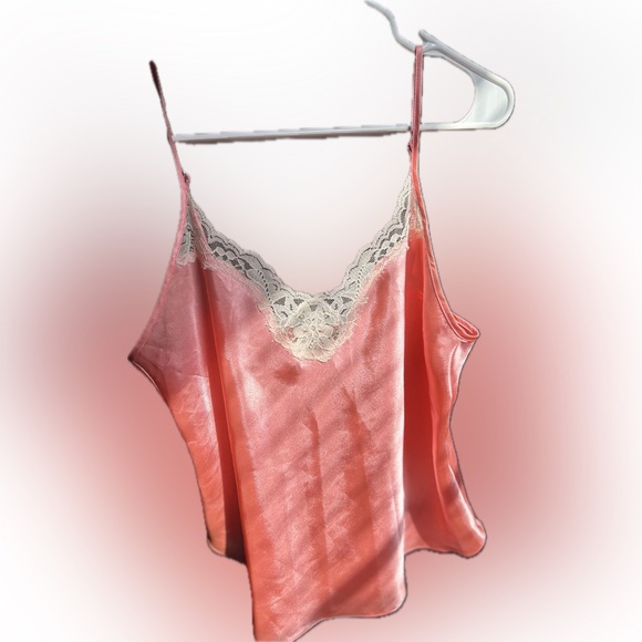 Bay Studio | Tops | Vintage Lace Cami Intimates Pink Satin | Poshmark